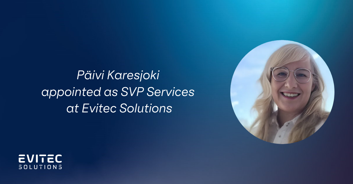 Päivi Karesjoki appointed as SVP Services at Evitec Solutions, expert ... Päivi Karesjoki appointed as SVP Services at Evitec Solutions, expert ...